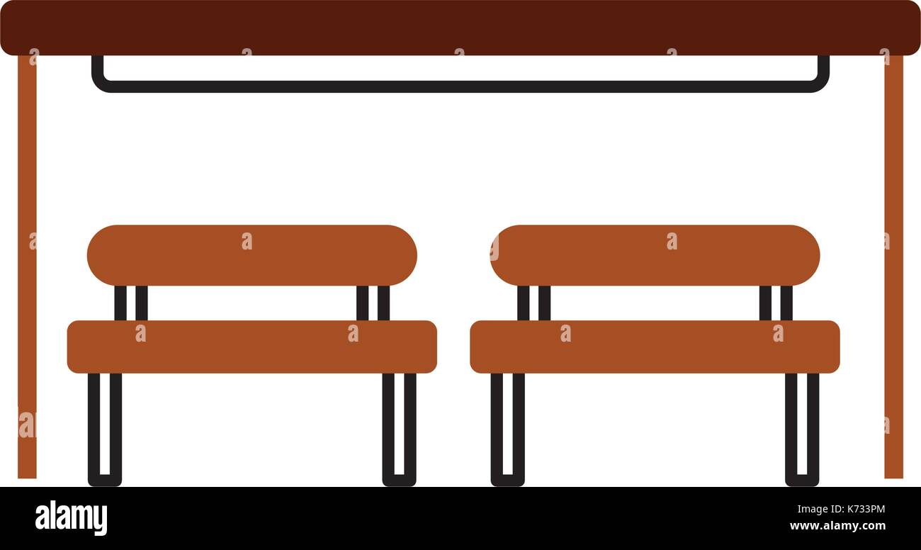 the bus stop with bench chair waiting Stock Vector Image & Art - Alamy