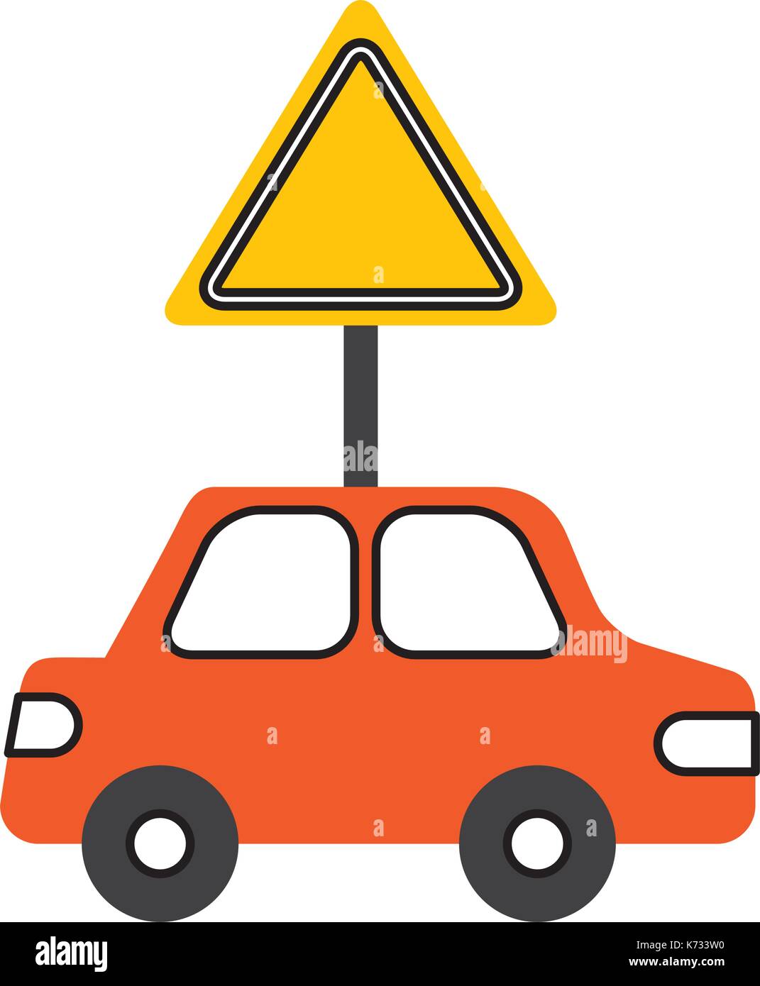 car vehicle with traffic signal transport information Stock Vector ...