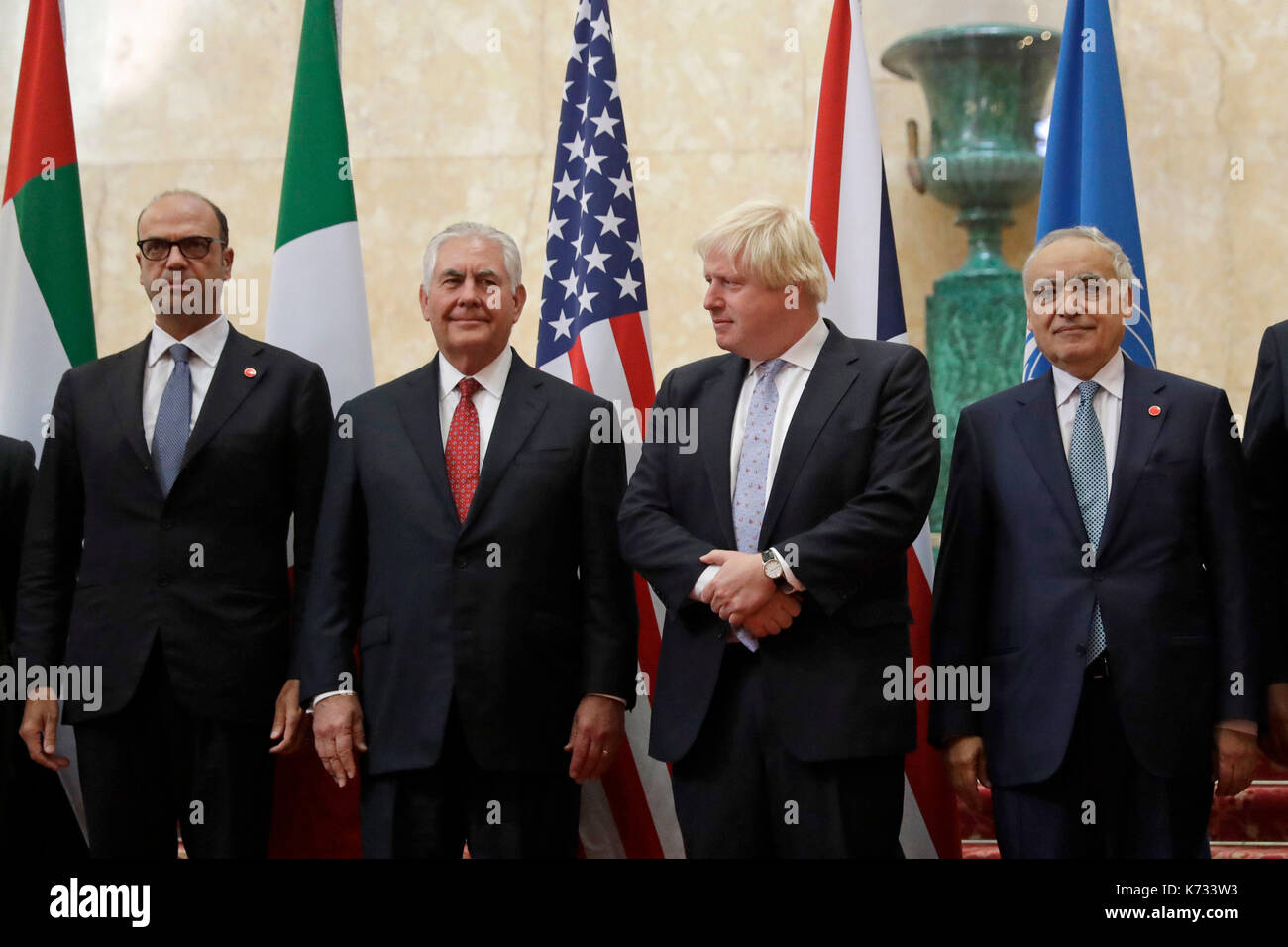 (left to right) Italy's Foreign Minister Angelino Alfano, U.S ...