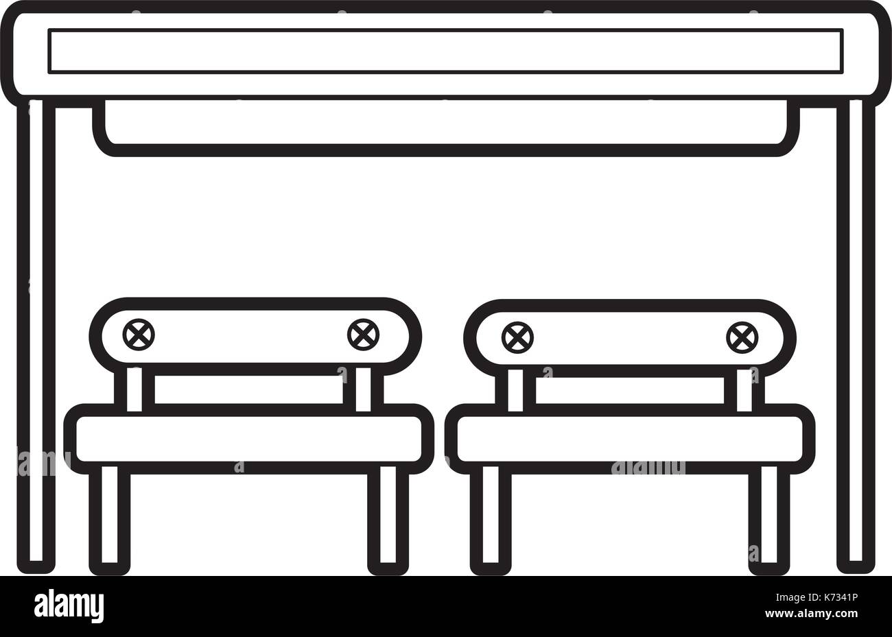 the bus stop with bench chair waiting Stock Vector Image & Art - Alamy