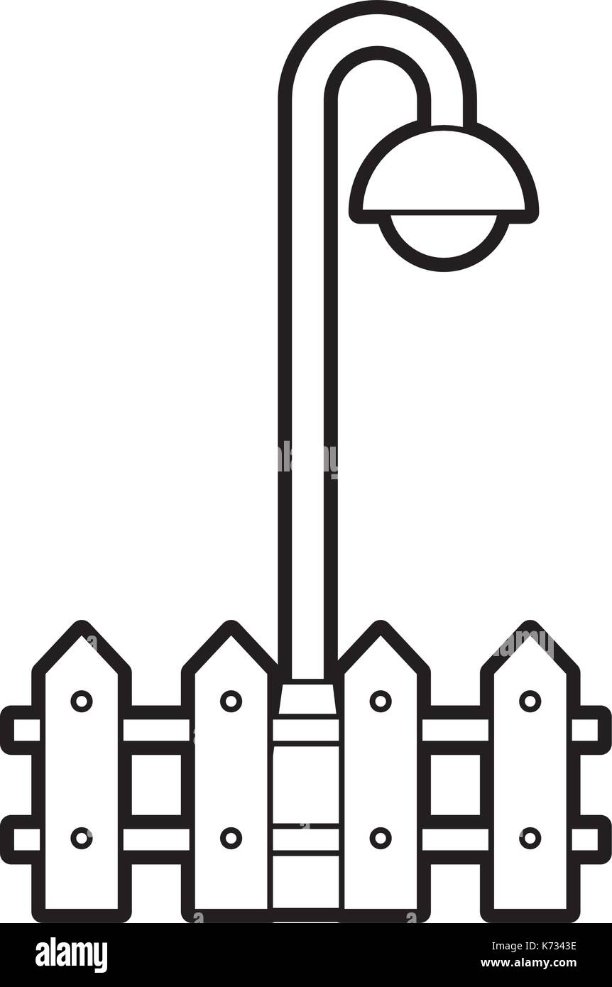 Vector illustration wooden fence lamp hi-res stock photography and ...