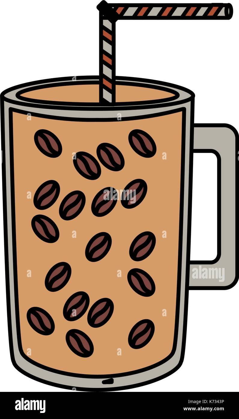 coffee drink icon over white background colorful design vector ...