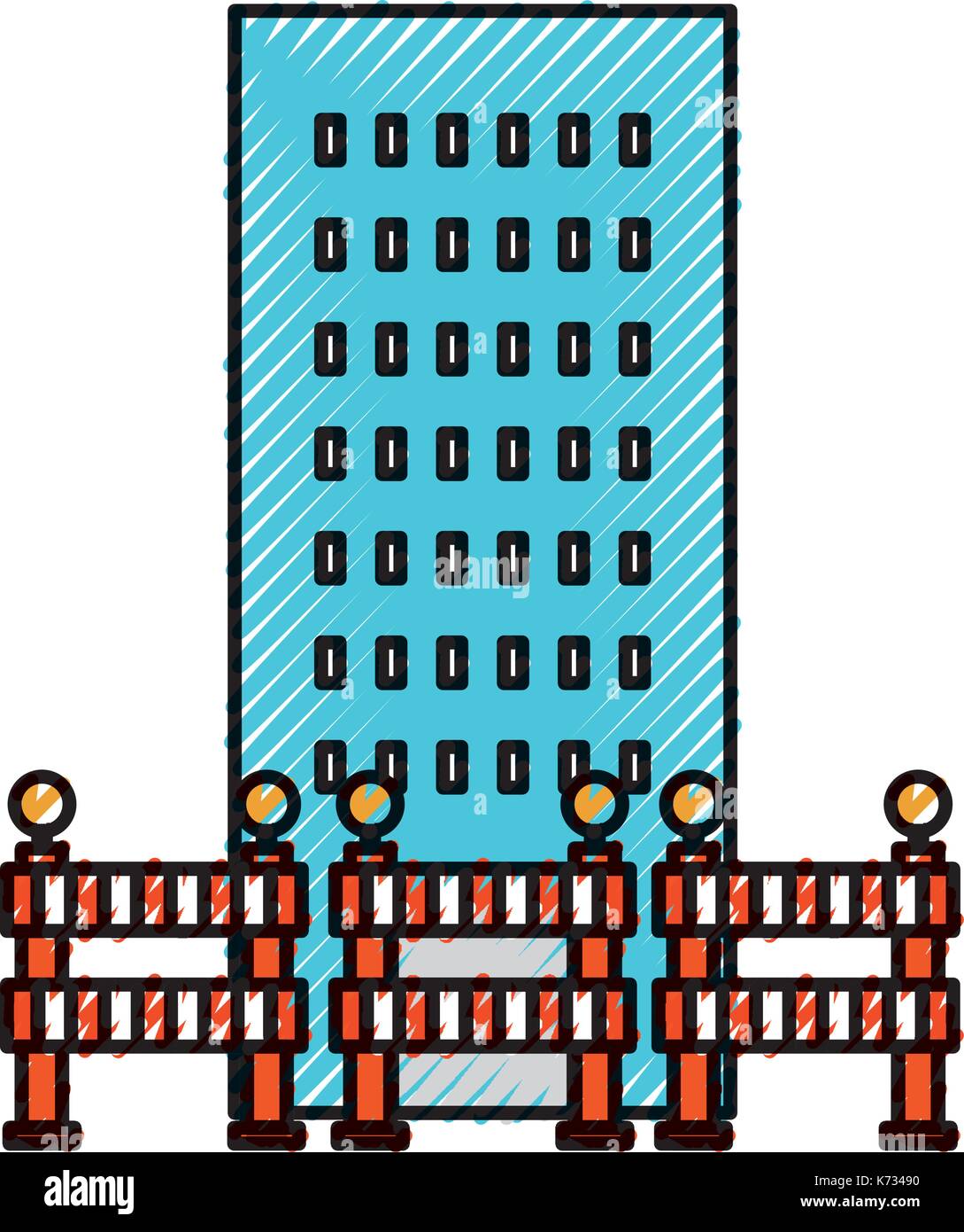 building architecture with barricade construction Stock Vector Image ...