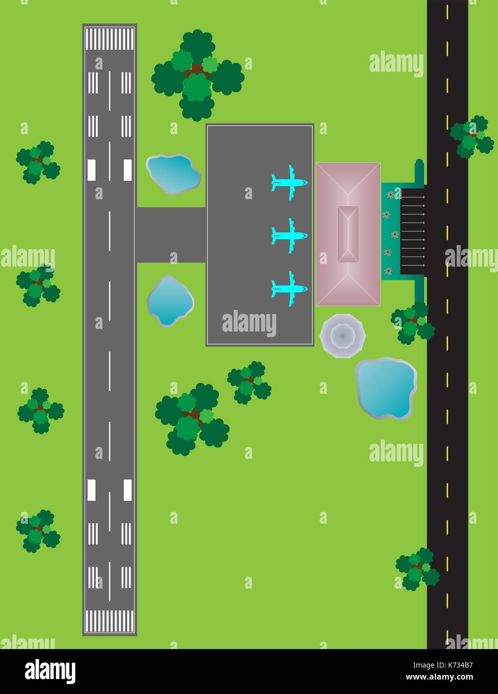 Airport Runway Top View