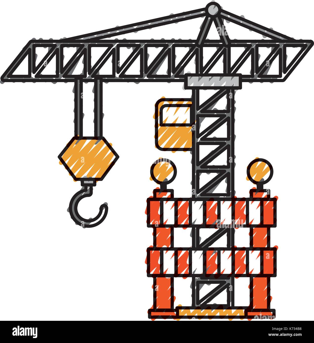 construction tower crane barricade caution Stock Vector Image & Art - Alamy