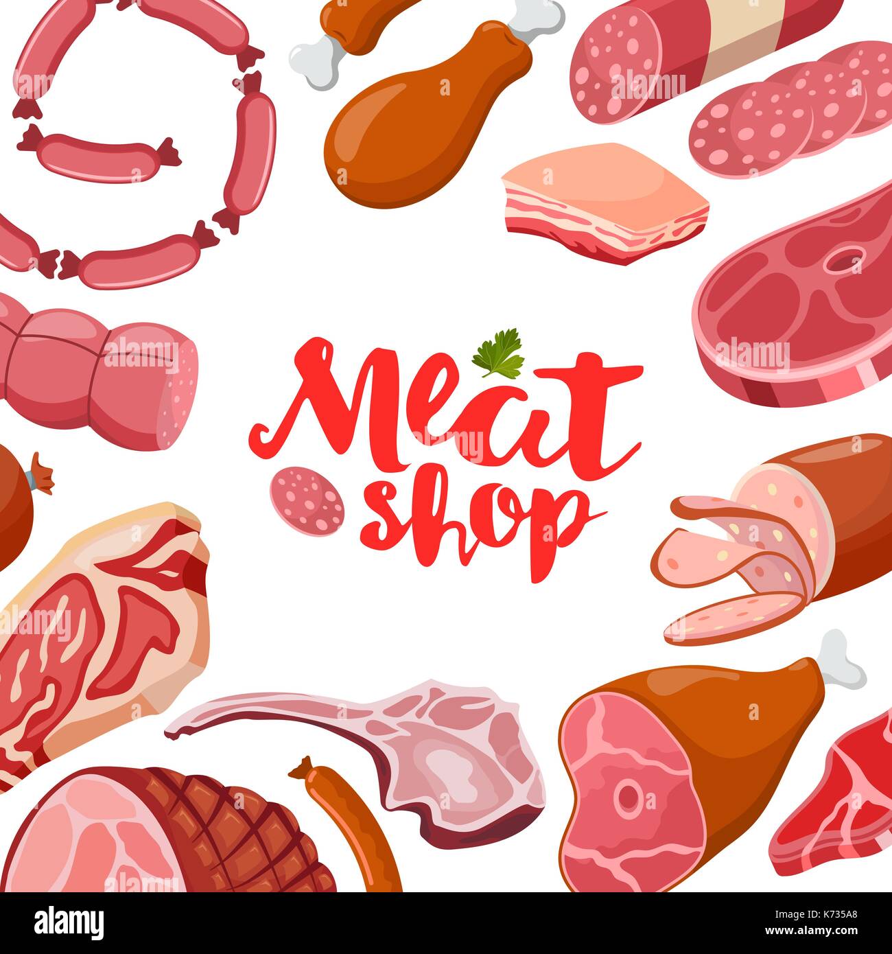 Meat vector frame with logo. Fresh meat icon Stock Vector Image & Art ...