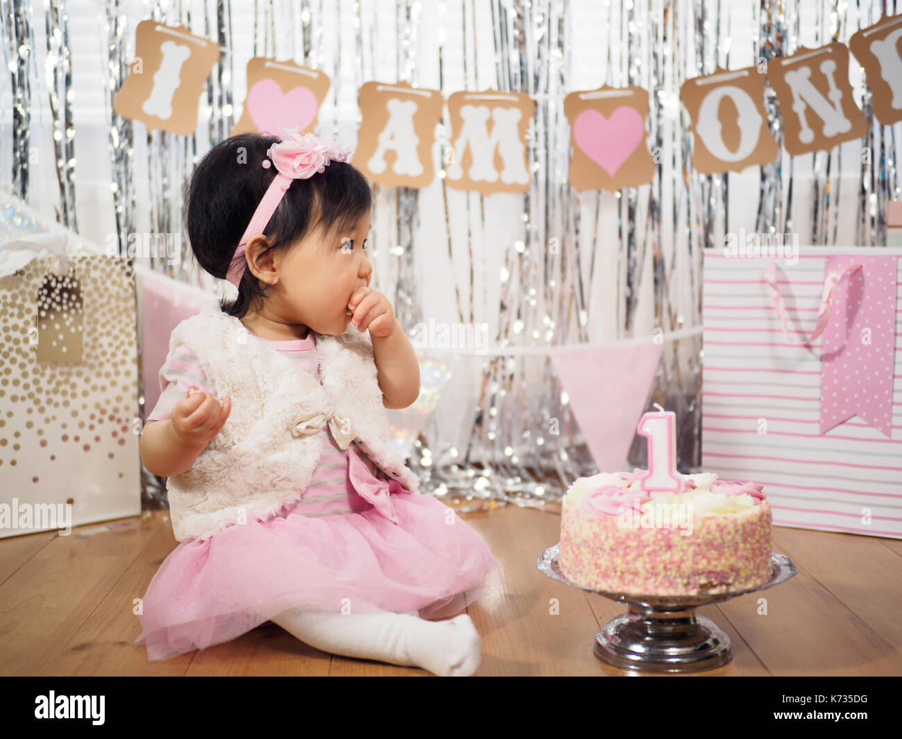 Asian family celebrating baby birthday hi-res stock photography and ...