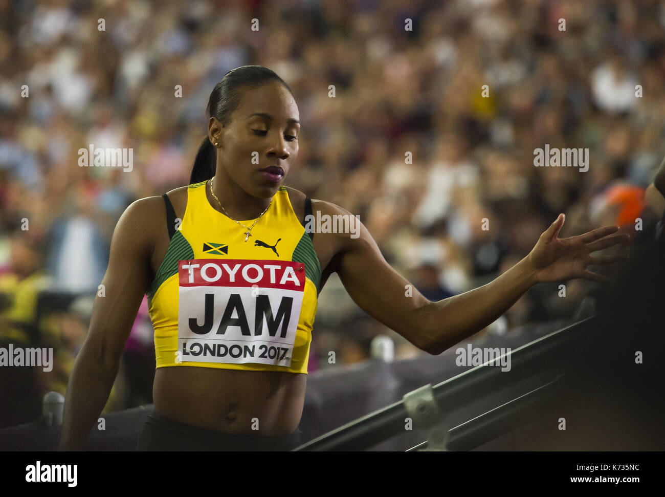 Women's 4 x 400m Final, Jamaican team at the Queen Elizabeth Stadium ...