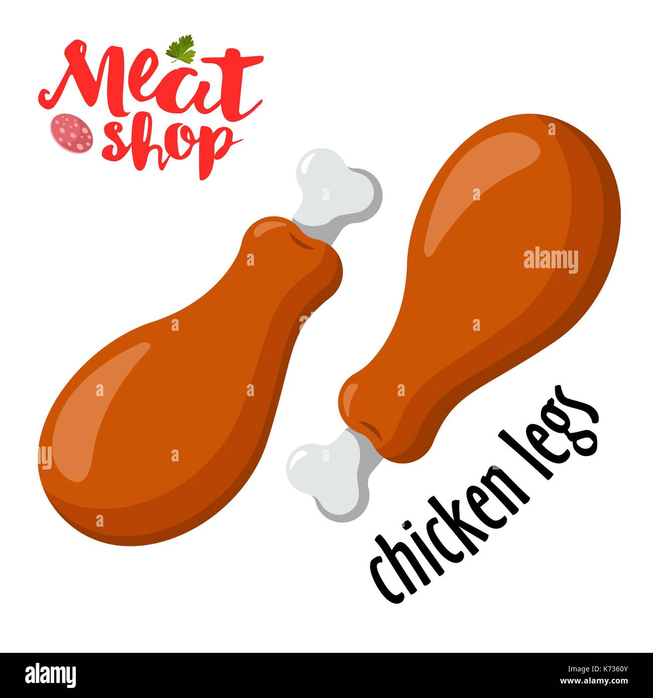 Meat vector - chicken legs. Fresh meat icon Stock Vector Image & Art ...