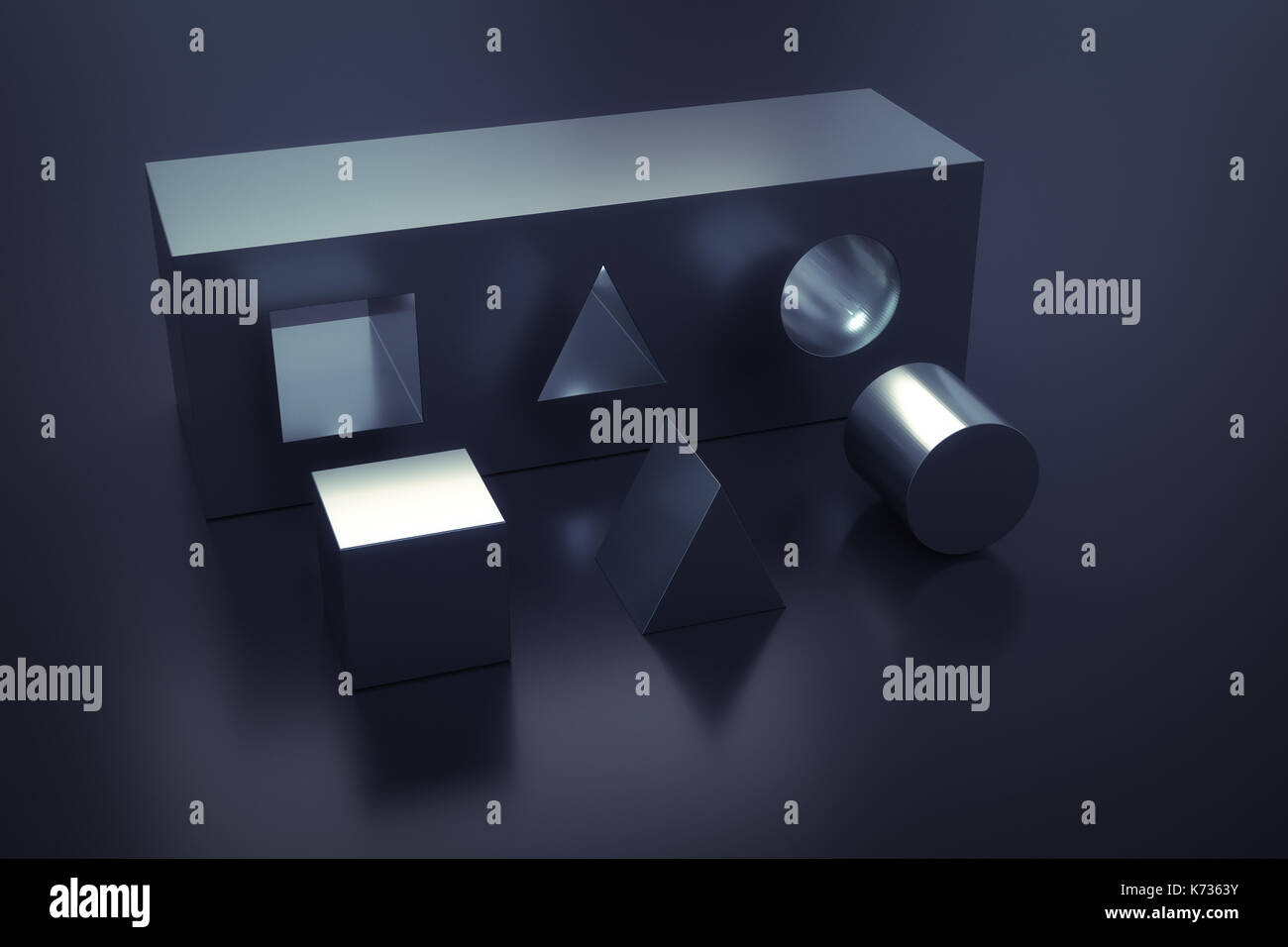 3D rendering of geometric forms Stock Photo - Alamy
