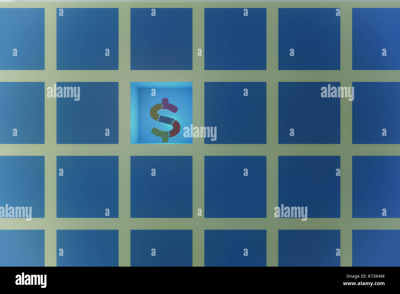 3D rendering of dollar sign blocks in storage cubes Stock Photo - Alamy