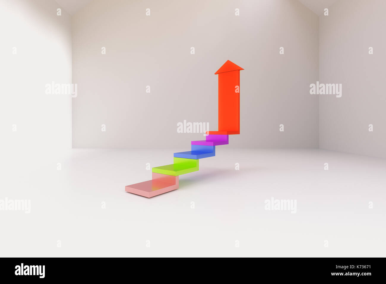 3d rendering of growth arrow in room Stock Photo - Alamy