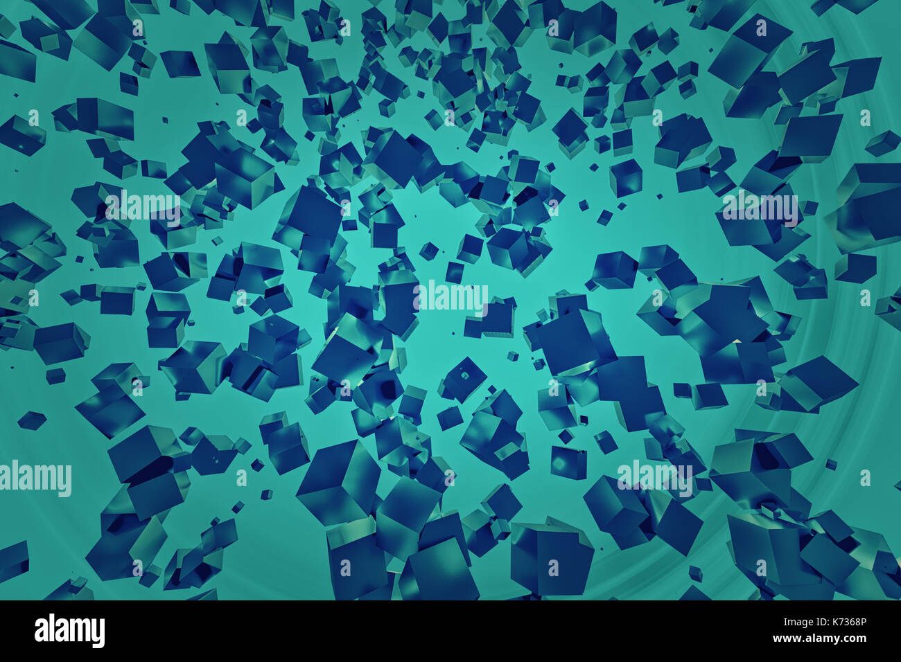 3d rendering of abstract particle cubes background Stock Photo - Alamy