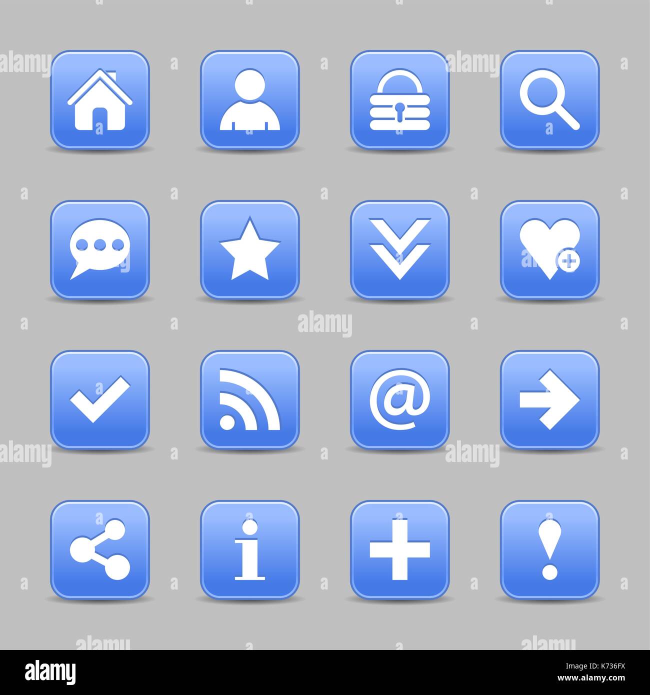 Blue app button exclamation Stock Vector Images - Alamy
