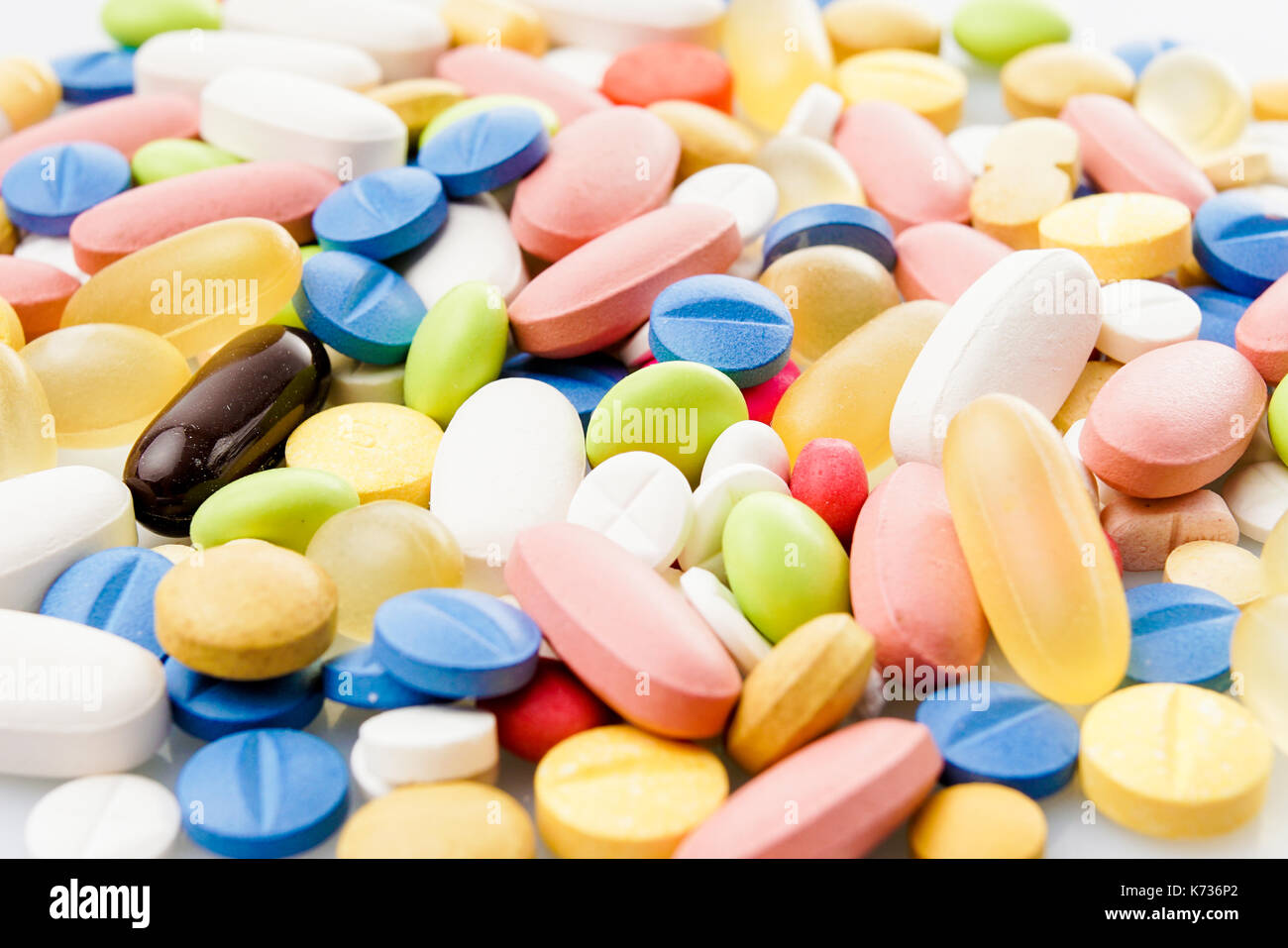 Colorful pills. Medical or vitamin pills. Colorful medicine pills as ...