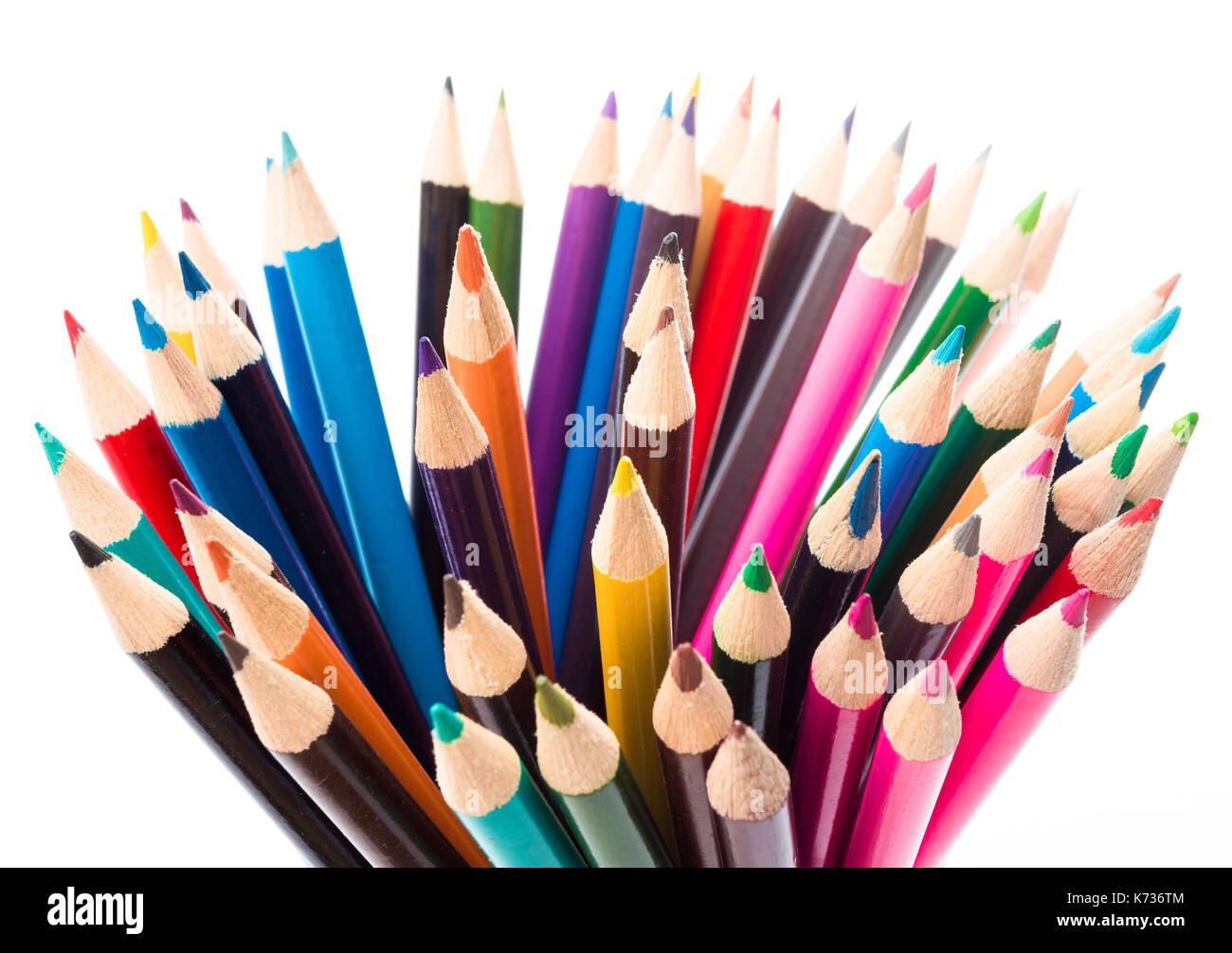 Abstract art background. many colored pencils Stock Photo - Alamy