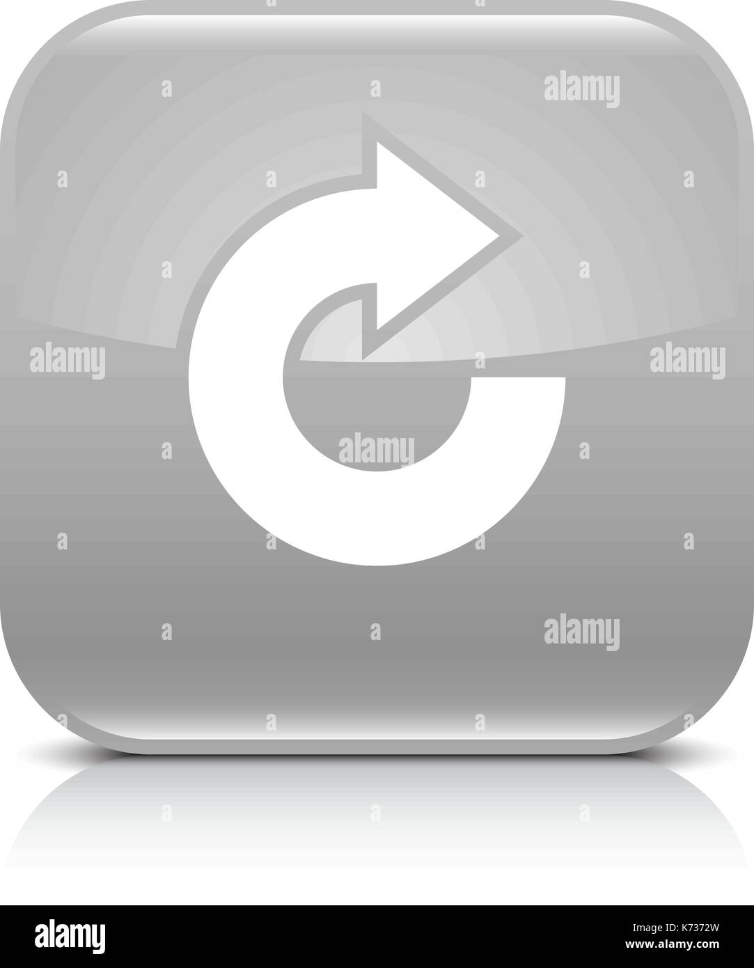 Gray icon with white arrow repeat, reload, refresh, rotation sign. Set ...