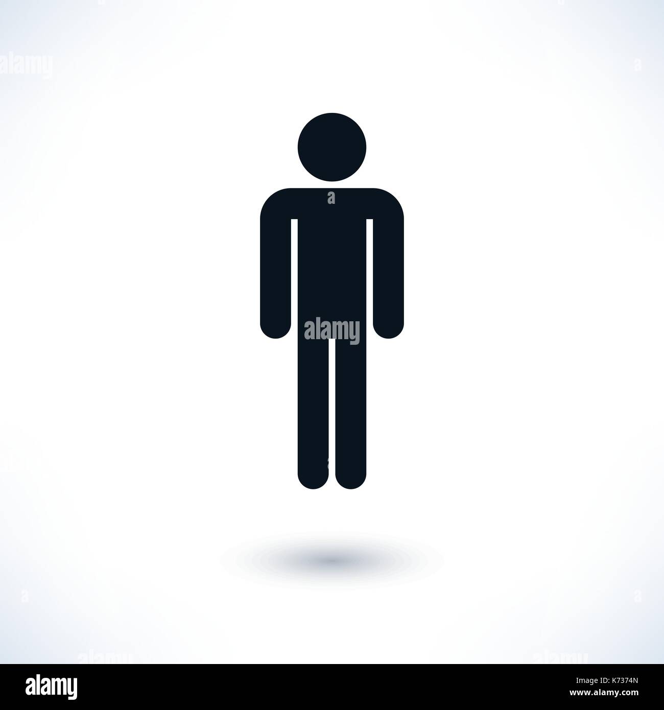 Black sign man stands. Simple information symbol with gray drop shadow ...