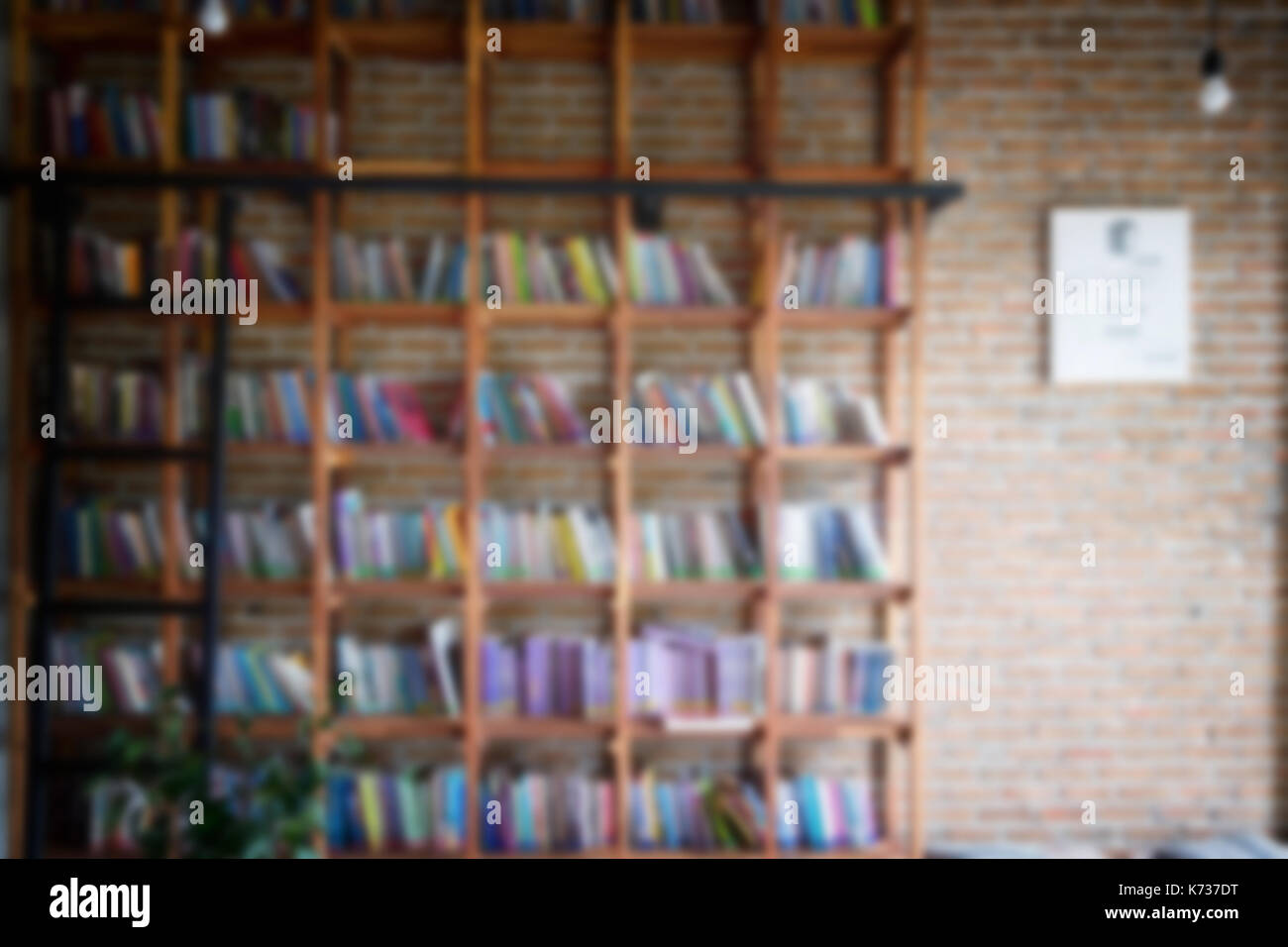Coffee shop and Library blurred background Stock Photo - Alamy