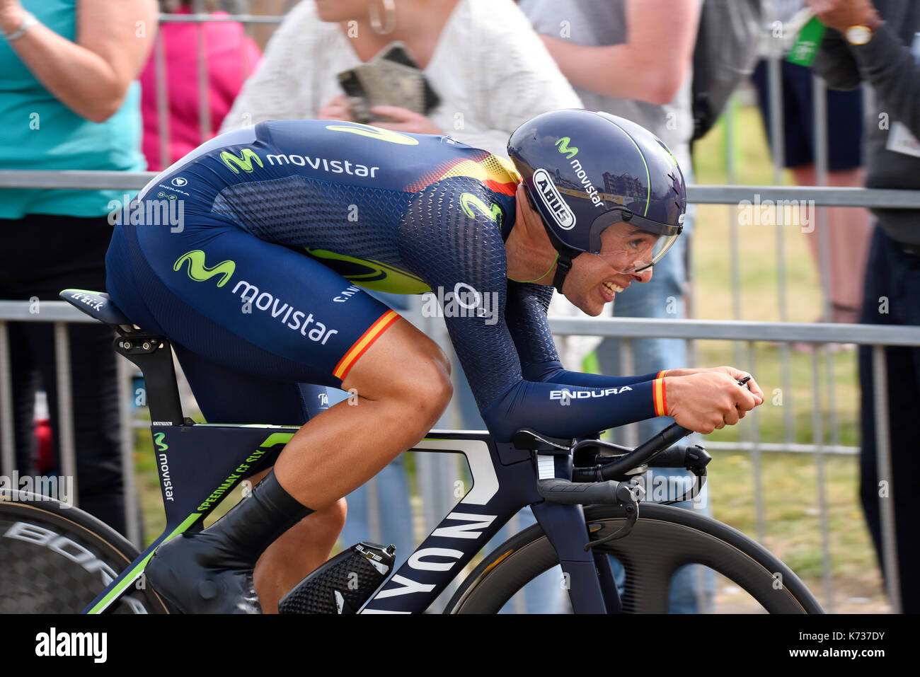 Jonathan Castroviejo of Movistar Team racing in Stage 5 of the OVO ...