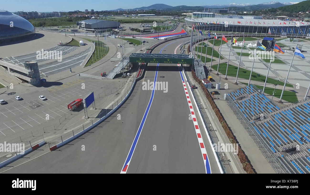The formula 1 track in Sochi, the Olympic village in Sochi. Building ...