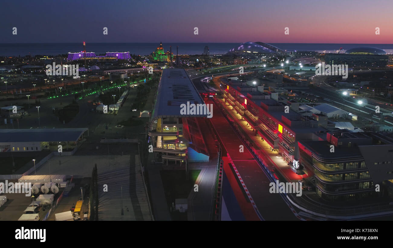 Aerial OLIMPIC VILAGE, SOCHI, RUSSIA. The Olympic village in Sochi at ...