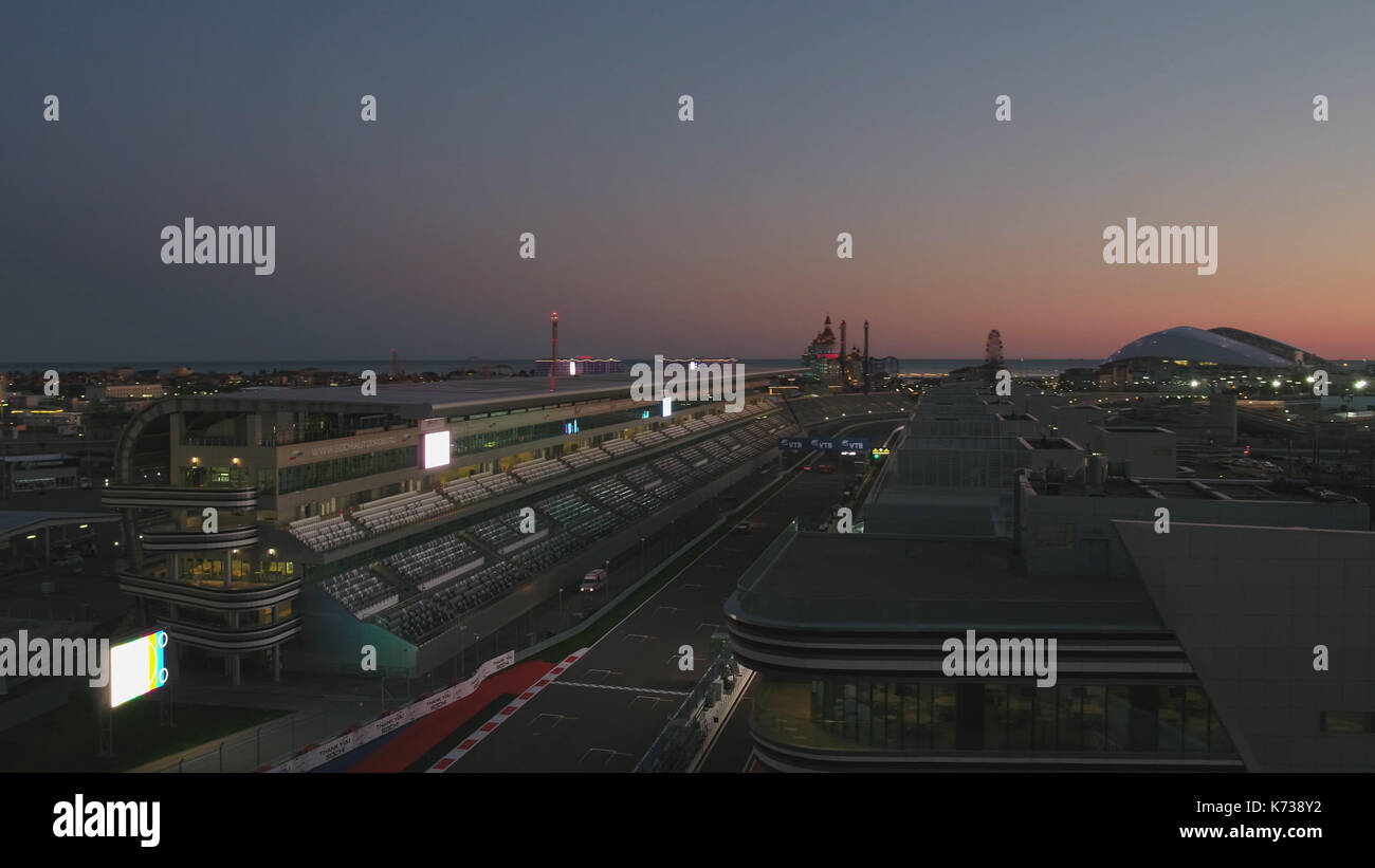 Aerial OLIMPIC VILAGE, SOCHI, RUSSIA. The Olympic village in Sochi at ...