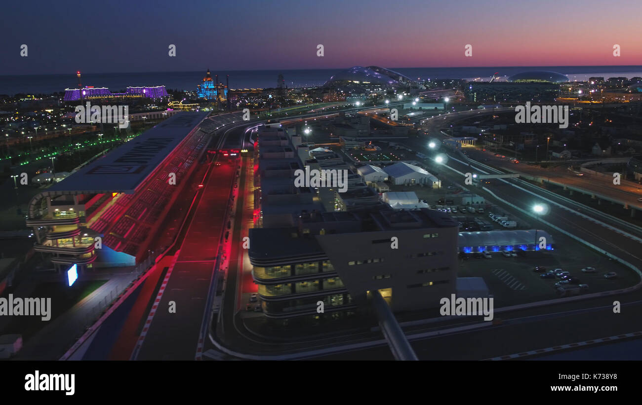 Aerial OLIMPIC VILAGE, SOCHI, RUSSIA. The Olympic village in Sochi at ...