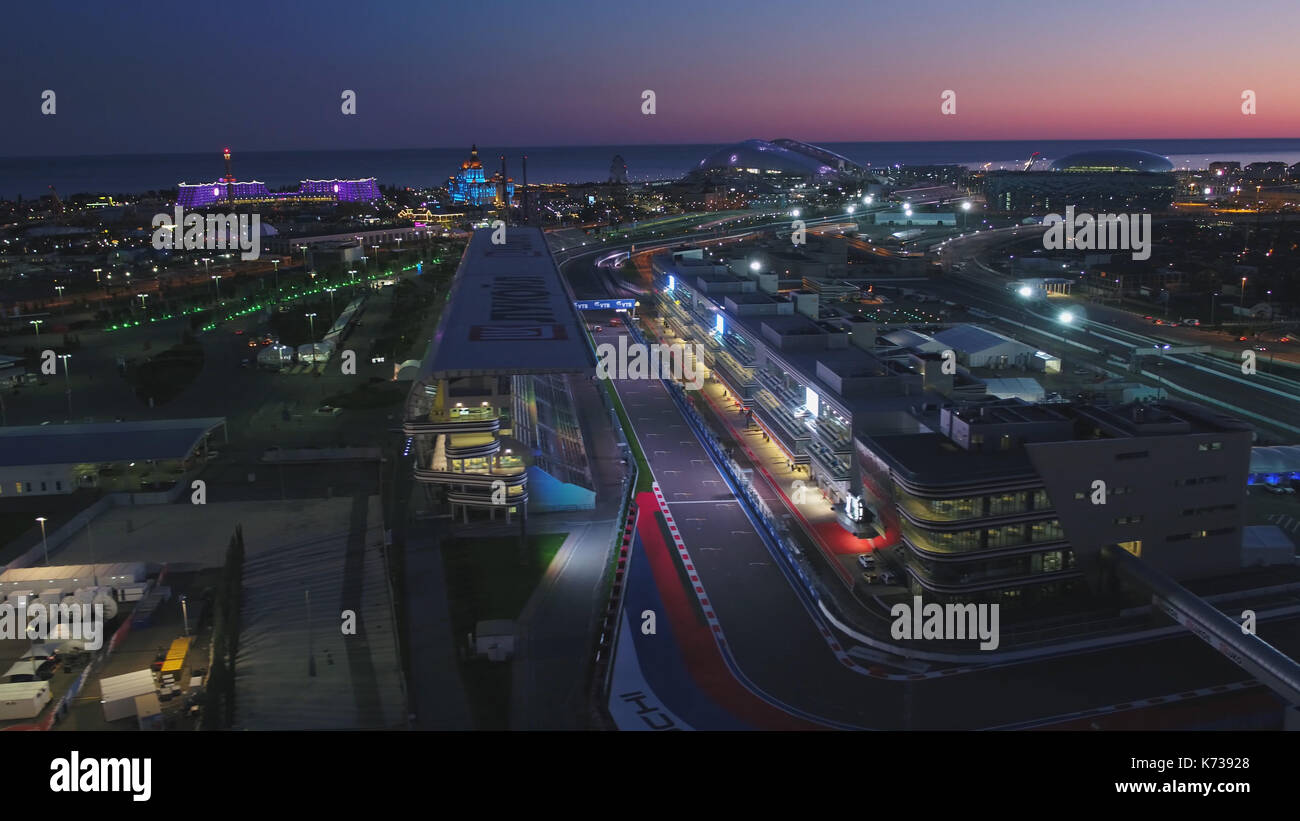 Aerial OLIMPIC VILAGE, SOCHI, RUSSIA. The Olympic village in Sochi at ...