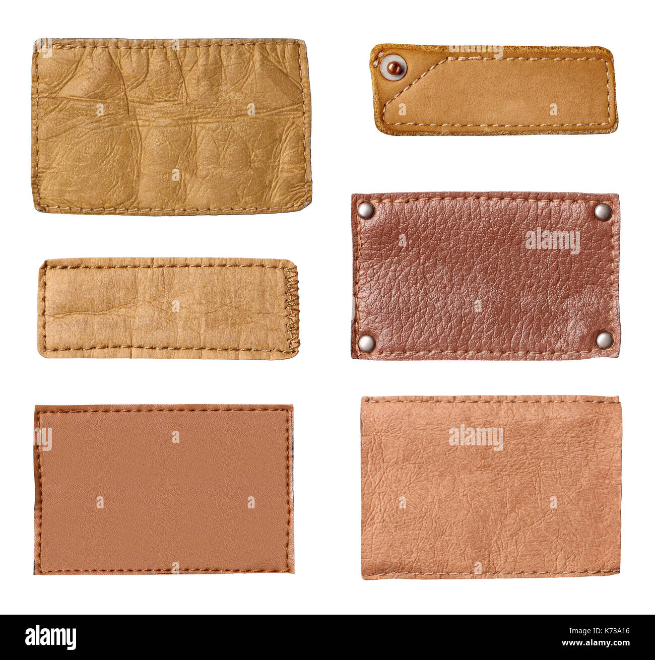 collection of various jeans labels on white background. each one is ...