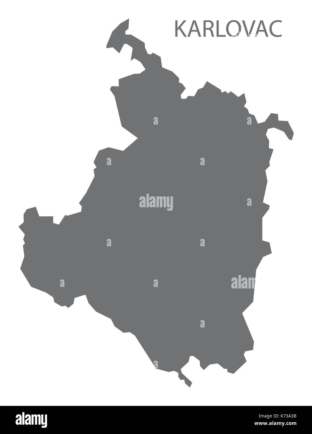 Karlovac Croatia county map grey illustration silhouette shape Stock ...