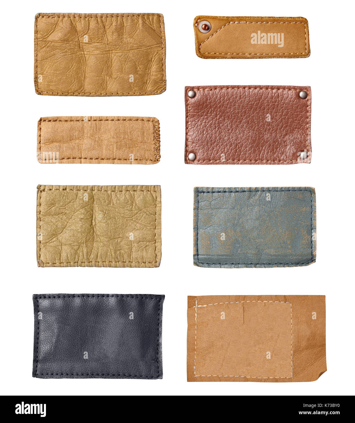 collection of various jeans labels and parts Stock Photo - Alamy