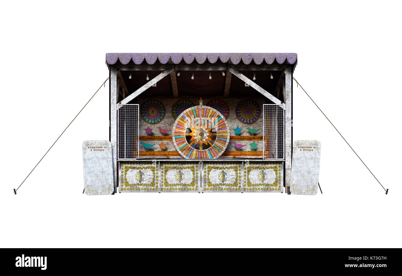 3D rendering of a carnival vintage shooting gallery isolated on white ...