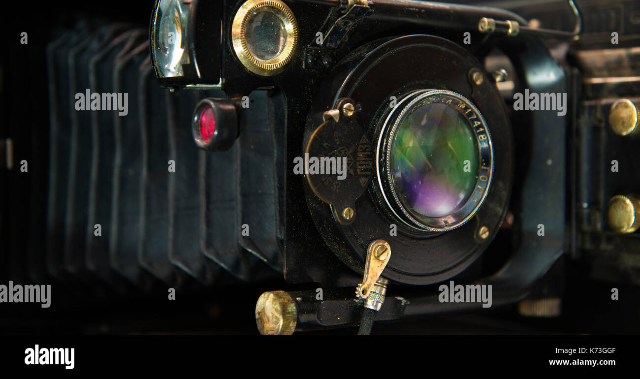 ROSTOV , RUSSIA, APRIL 19, 2017. The old Soviet rangefinder camera. The ...