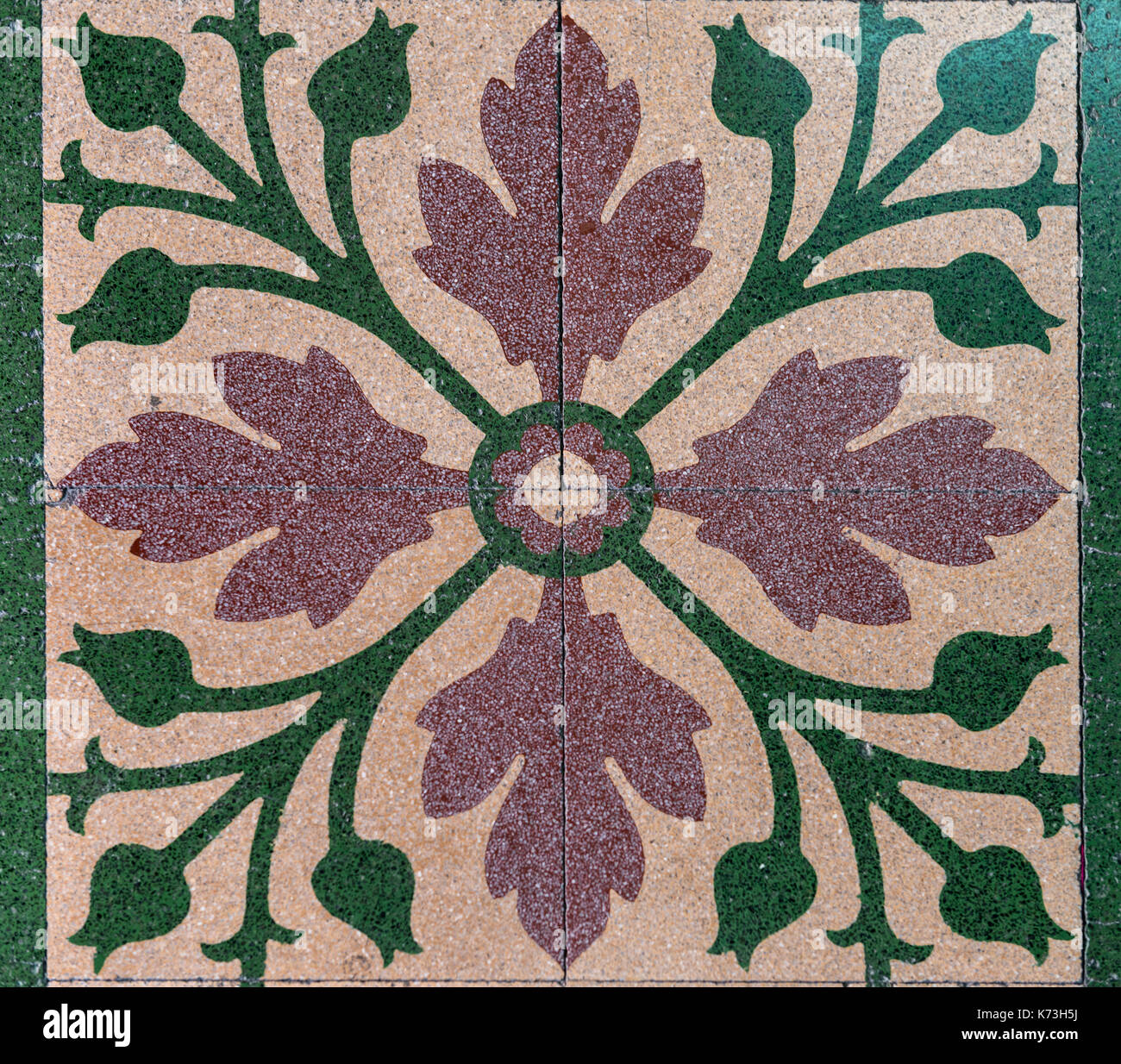 Tessellated tile pattern in the nunnery.Tung Lin Kok Yuen,a Buddhist ...