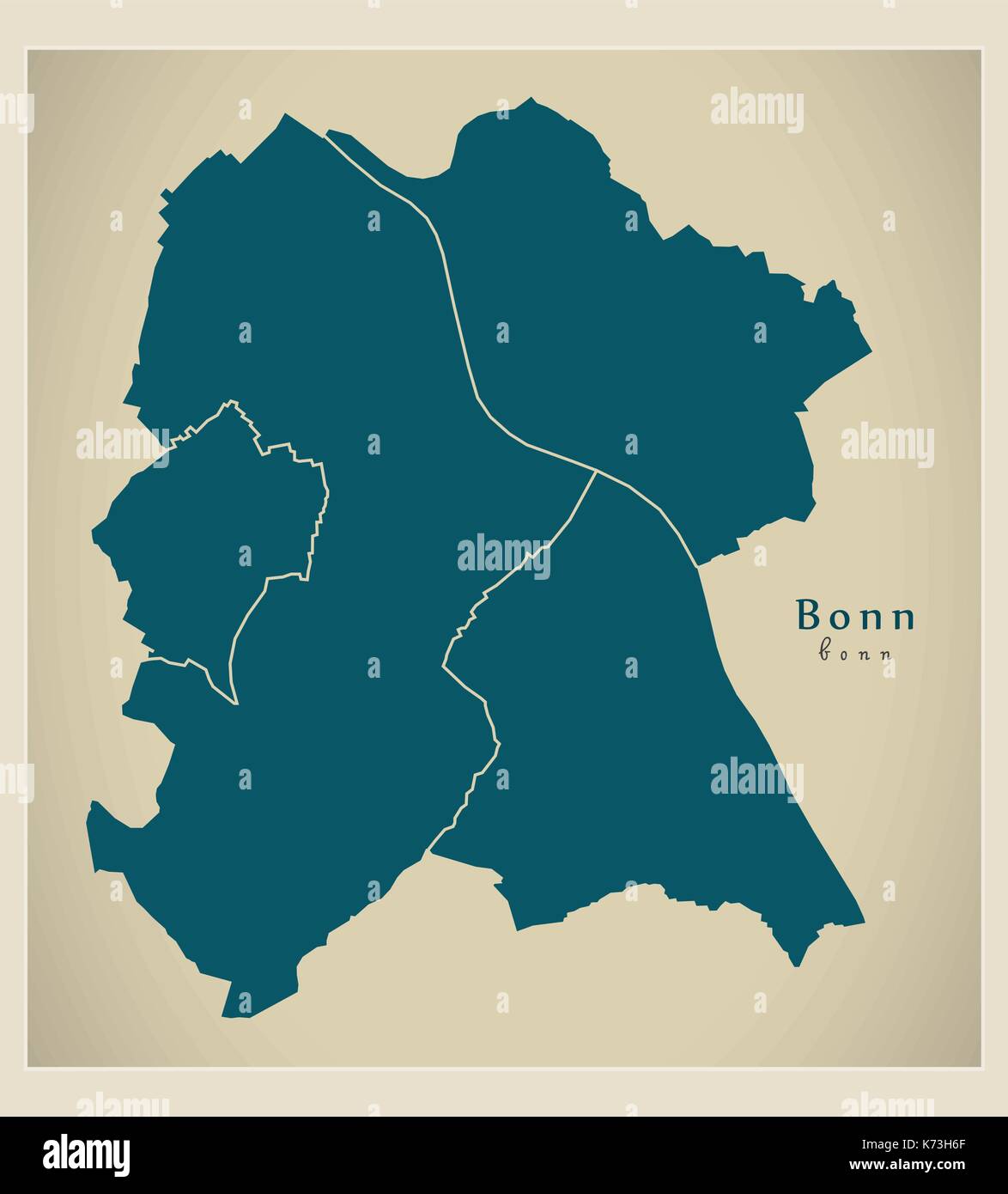 Modern City Map - Bonn city of Germany with boroughs DE Stock Vector Image & Art - Alamy