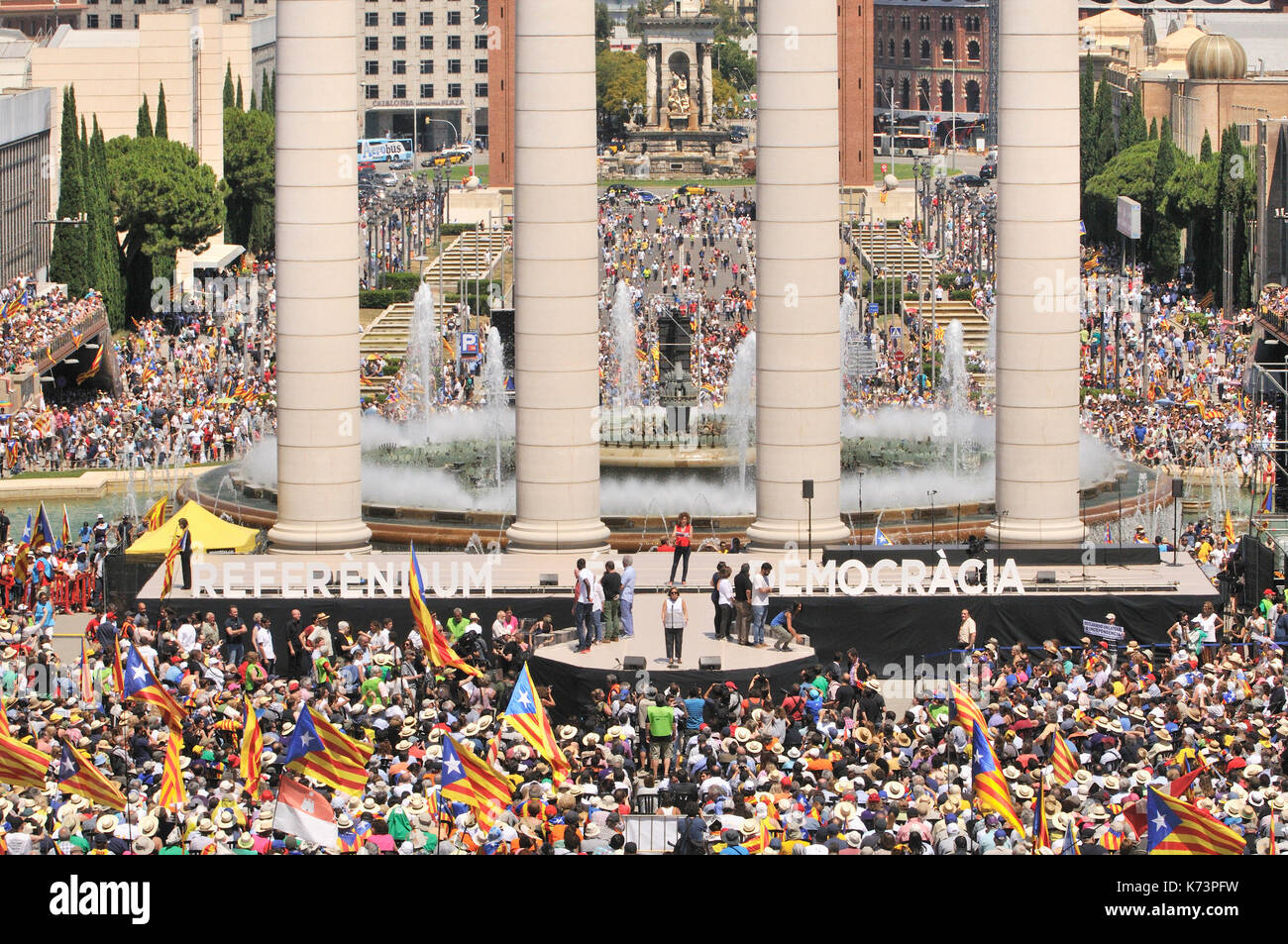 Political demonstration for the independence of Catalonia. June 2017 ...