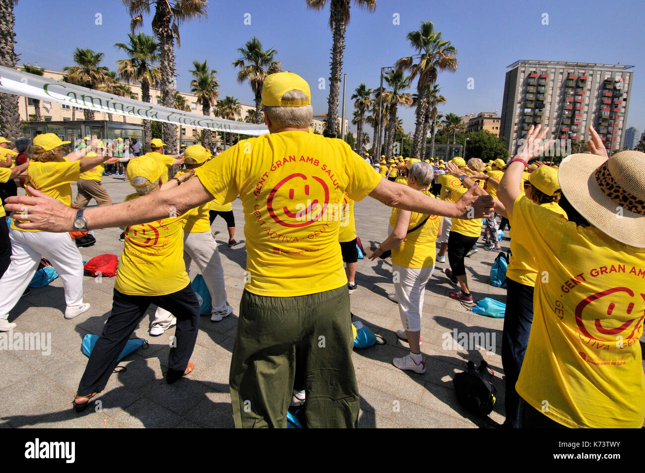 Senior people making exercise Stock Photo - Alamy