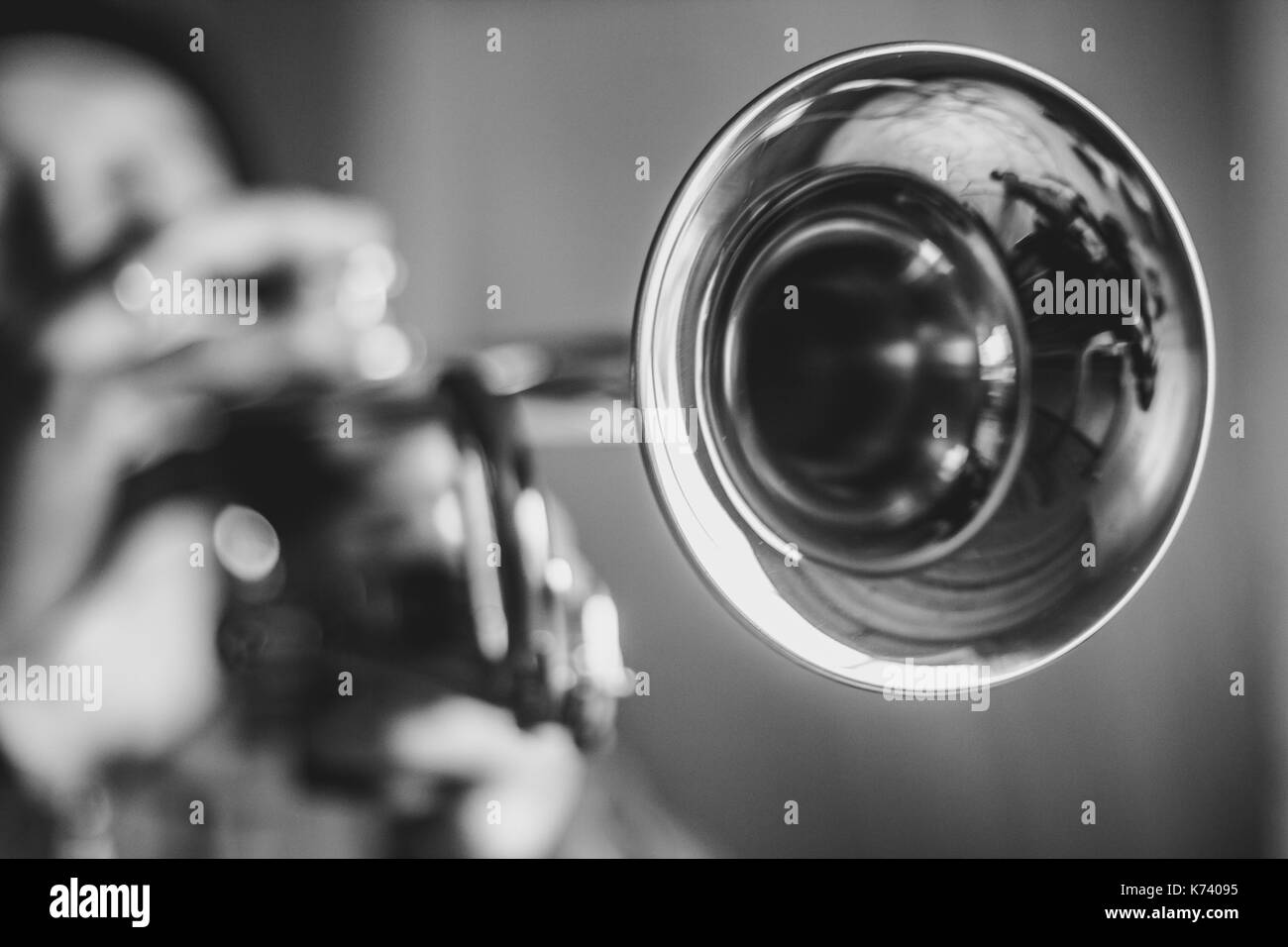 Man playing trumpet in jazz Black and White Stock Photos & Images - Alamy