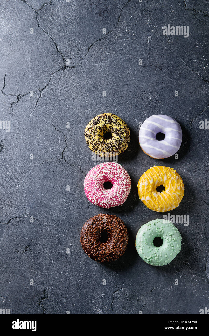 Colorful glazed donuts Stock Photo - Alamy