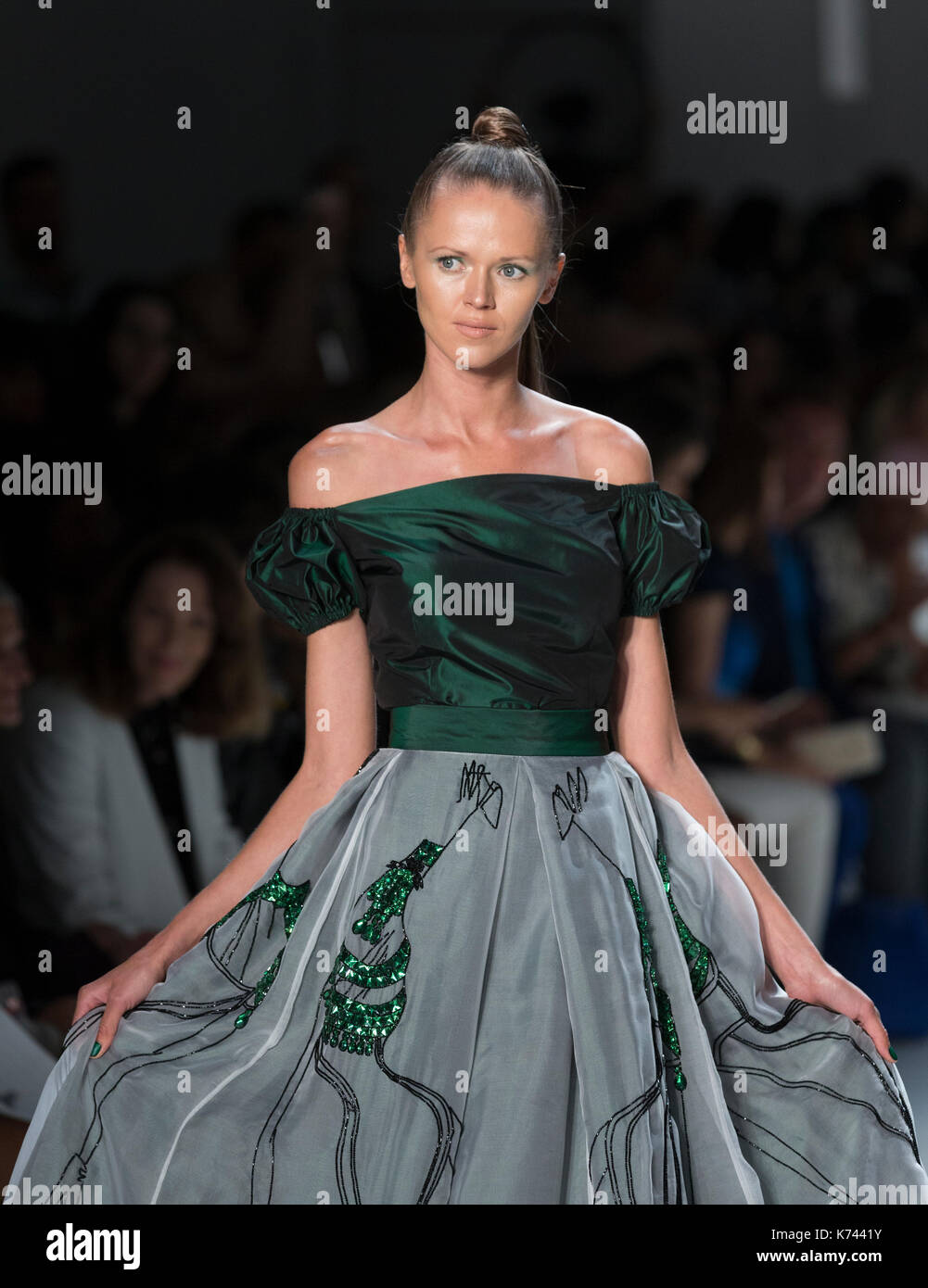 New York, NY USA - September 13, 2017: Model walks runway for Zang Toi ...