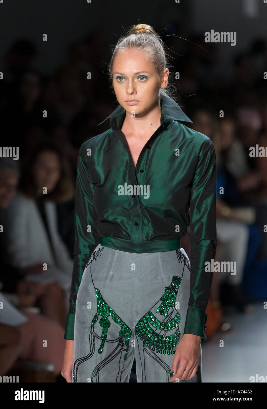 New York, NY USA - September 13, 2017: Model walks runway for Zang Toi ...