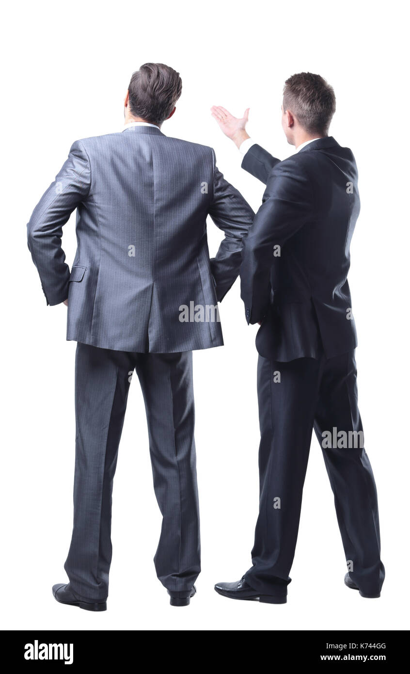 rear view of two businessmen pointing forward Stock Photo - Alamy
