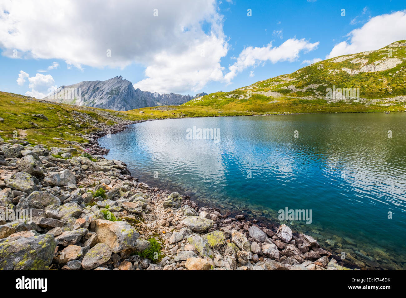 Mountain lake Lac Jovet, Les Contamines, France Stock Photo - Alamy