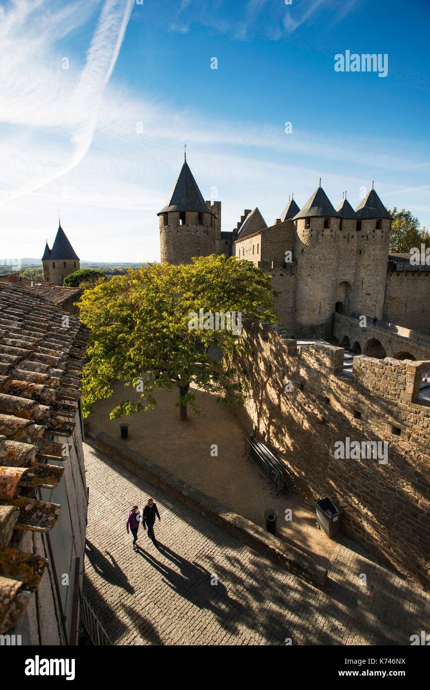 France, Aude, Carcassonne, Fortified City of Carcassonne listed on the ...