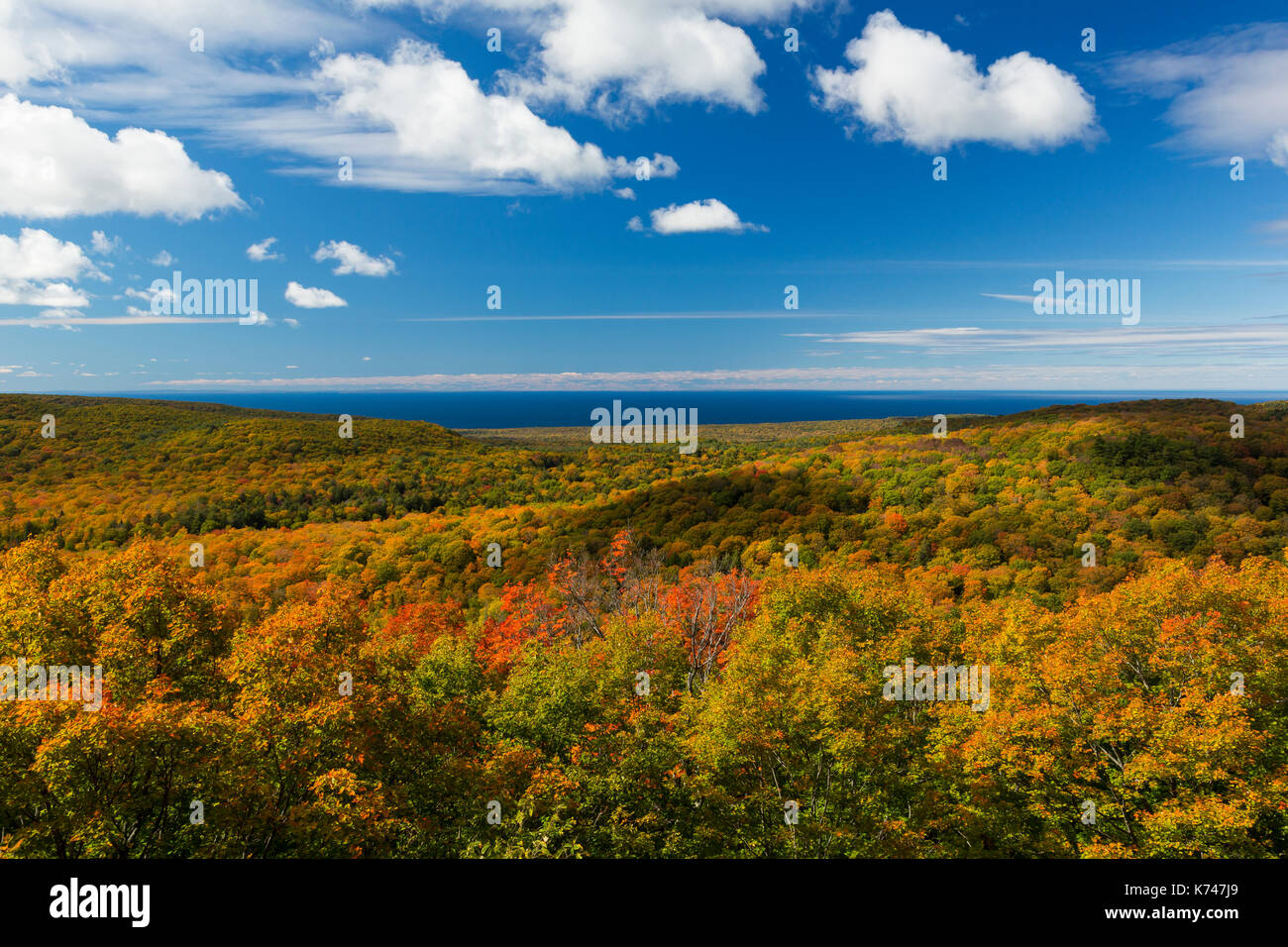 Autumn Colored Hills & Lake Superior Stock Photo - Alamy