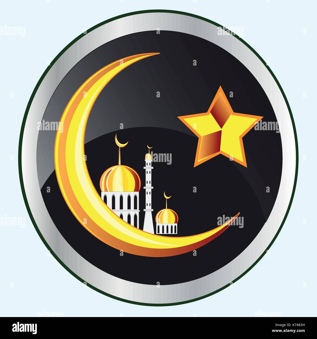 Symbol of the islam on button Stock Vector Image & Art - Alamy