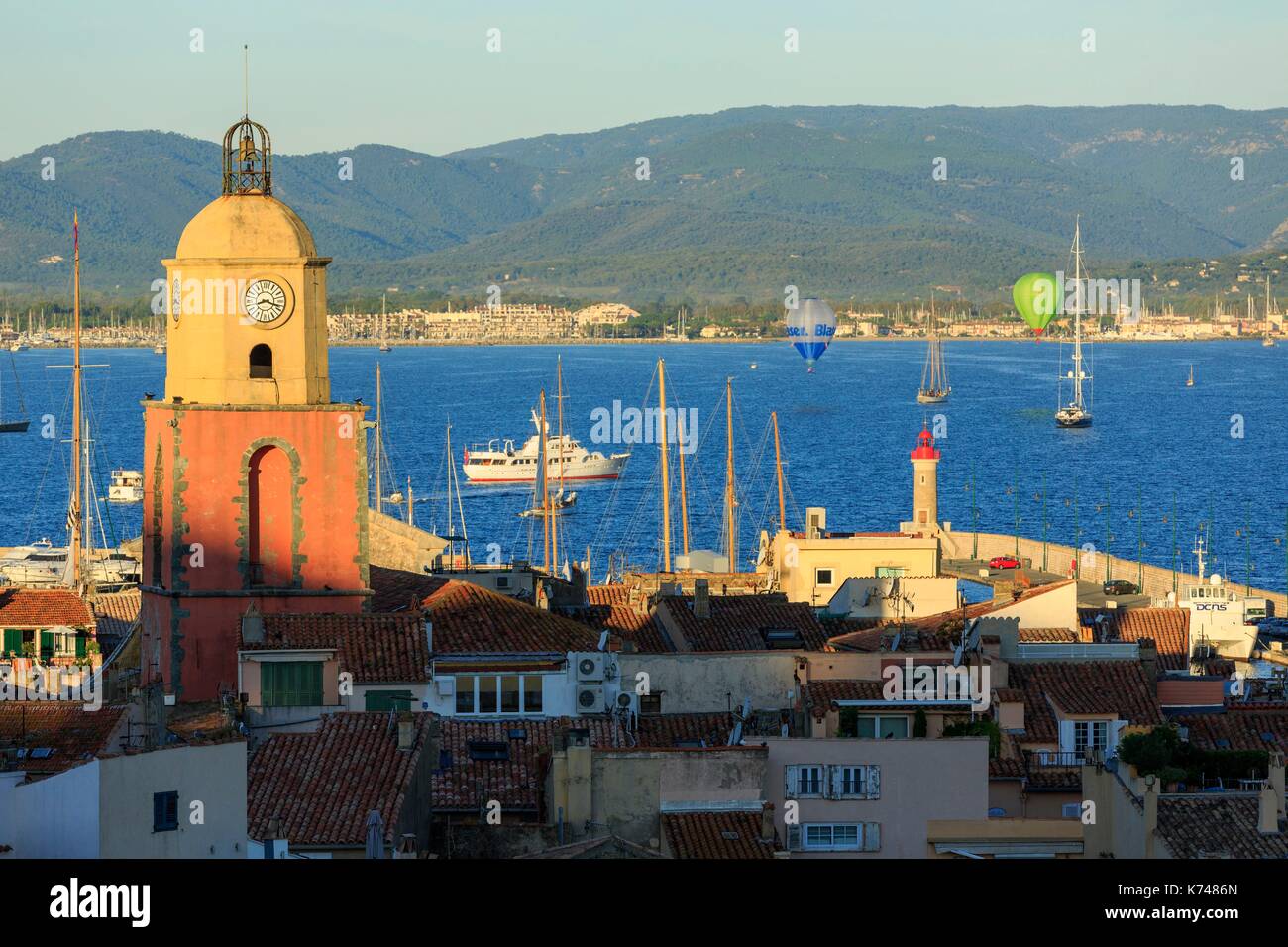 France, Var, Gulf of Saint Tropez, Saint Tropez, bell tower of the ...