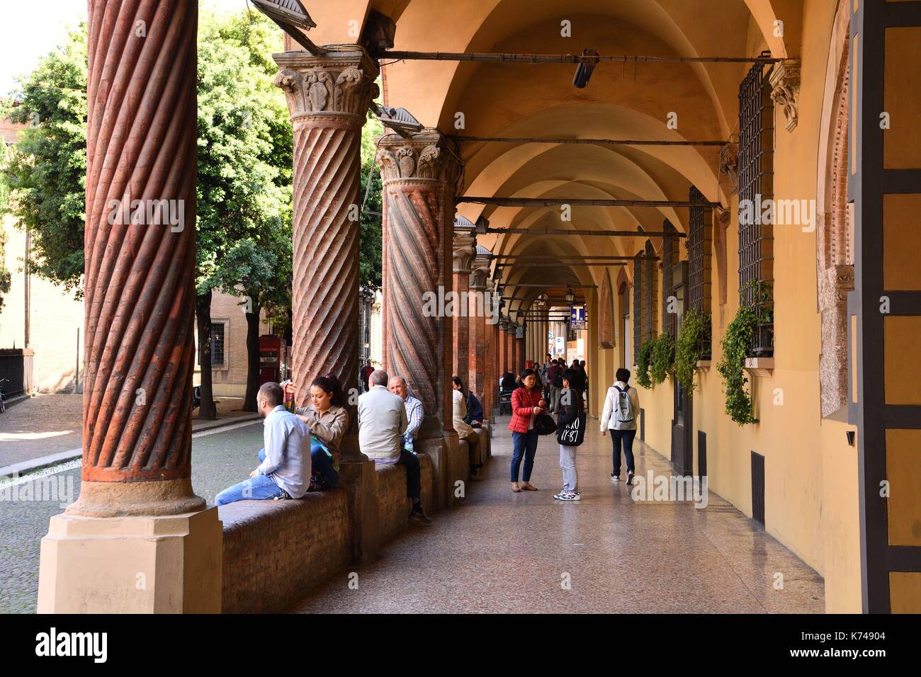 Italy, Emilia Romagna, Bologna, Piazza Santo Stefano, gallery with ...
