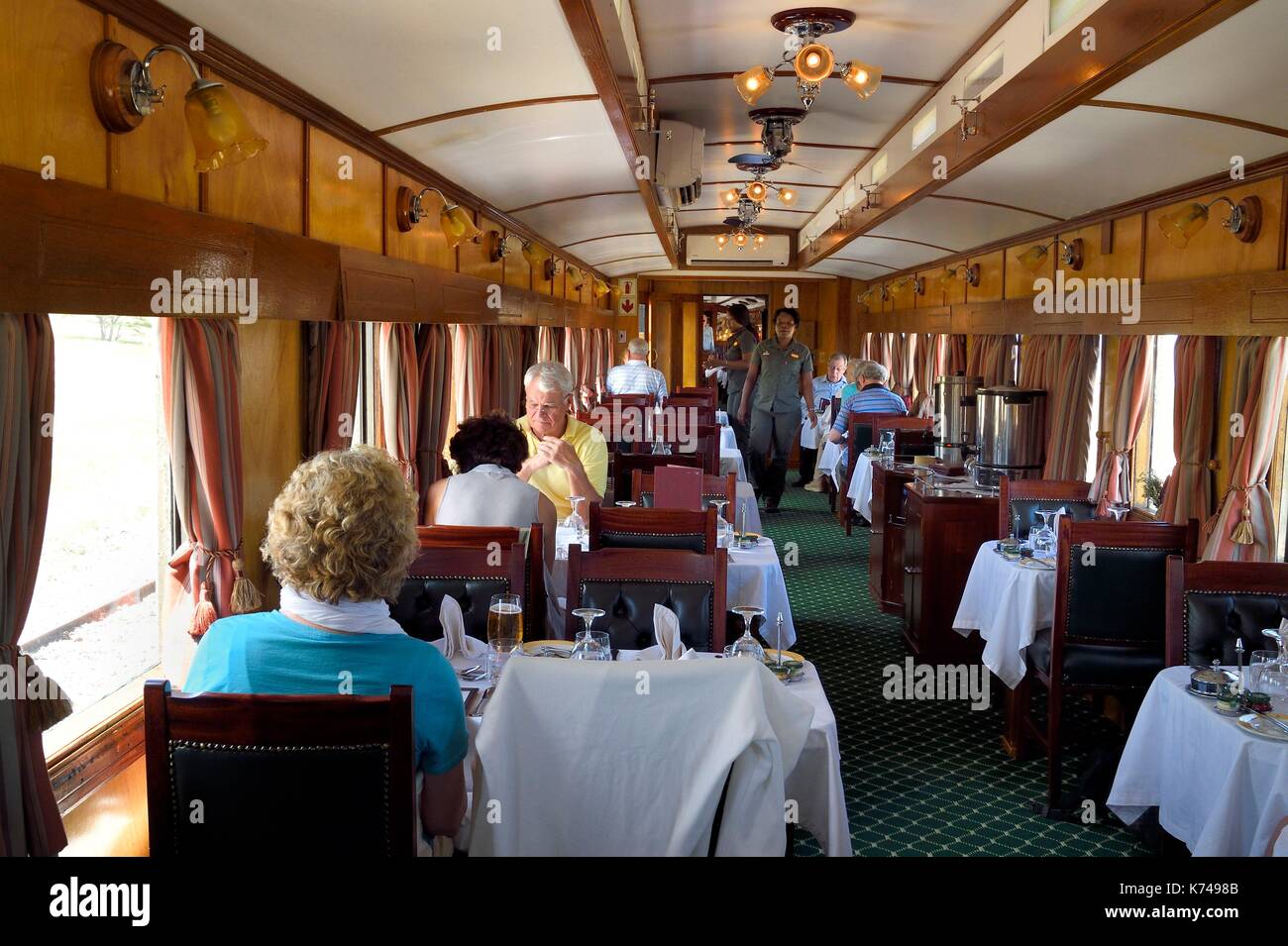 Train dining car hi-res stock photography and images - Alamy